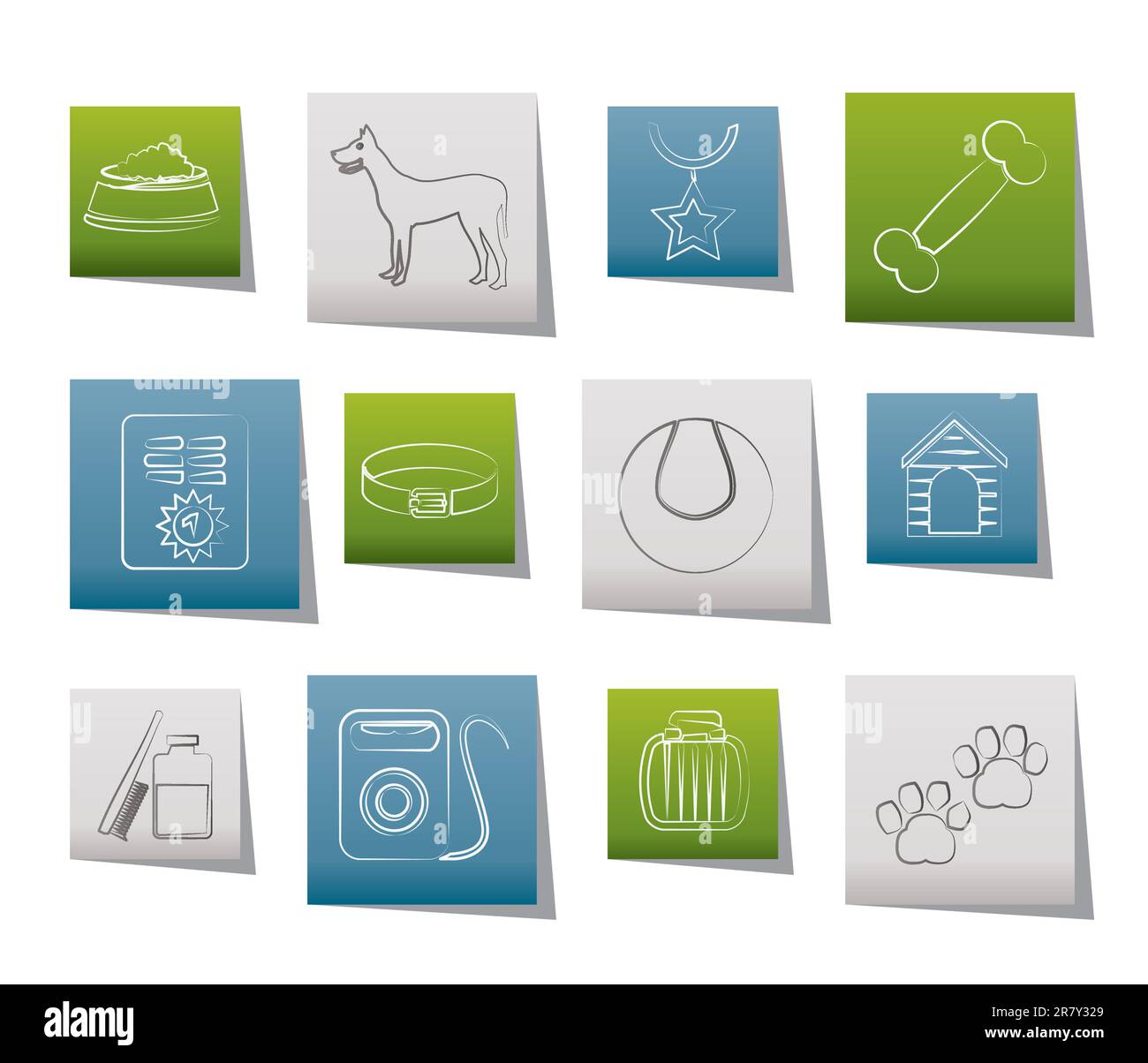 dog accessory and symbols icons - vector icon set Stock Vector Image ...