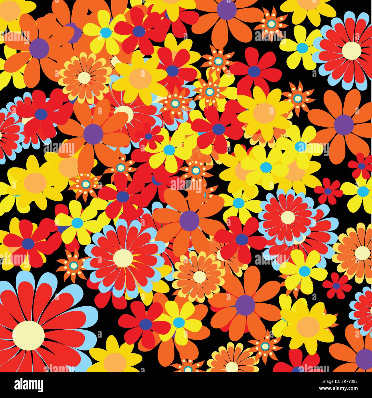 Vibrant pink yellow abstract floral Stock Vector Images - Alamy