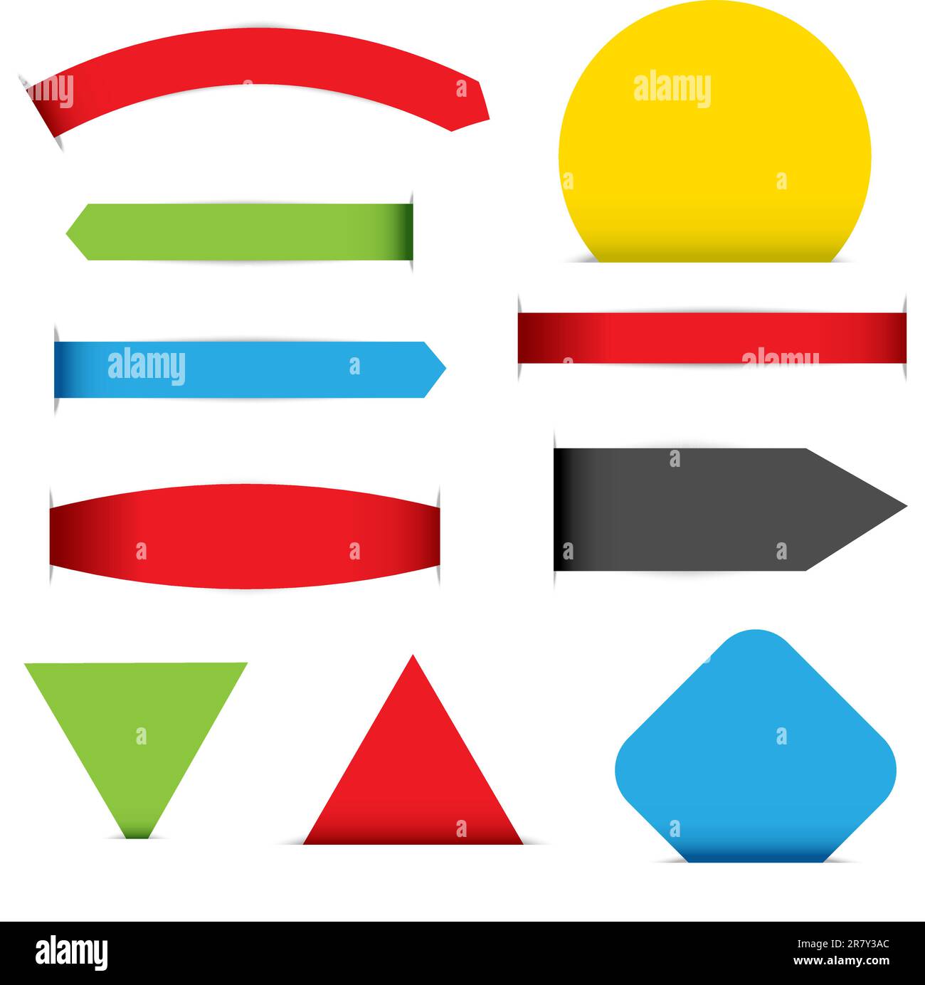 Collection of Labels in Different Shapes and Colors on White Background ...