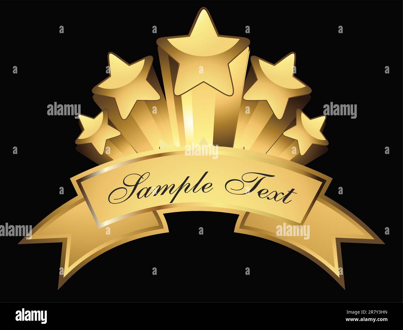 abstract ribbons with 3d star vector illustration Stock Vector Image ...