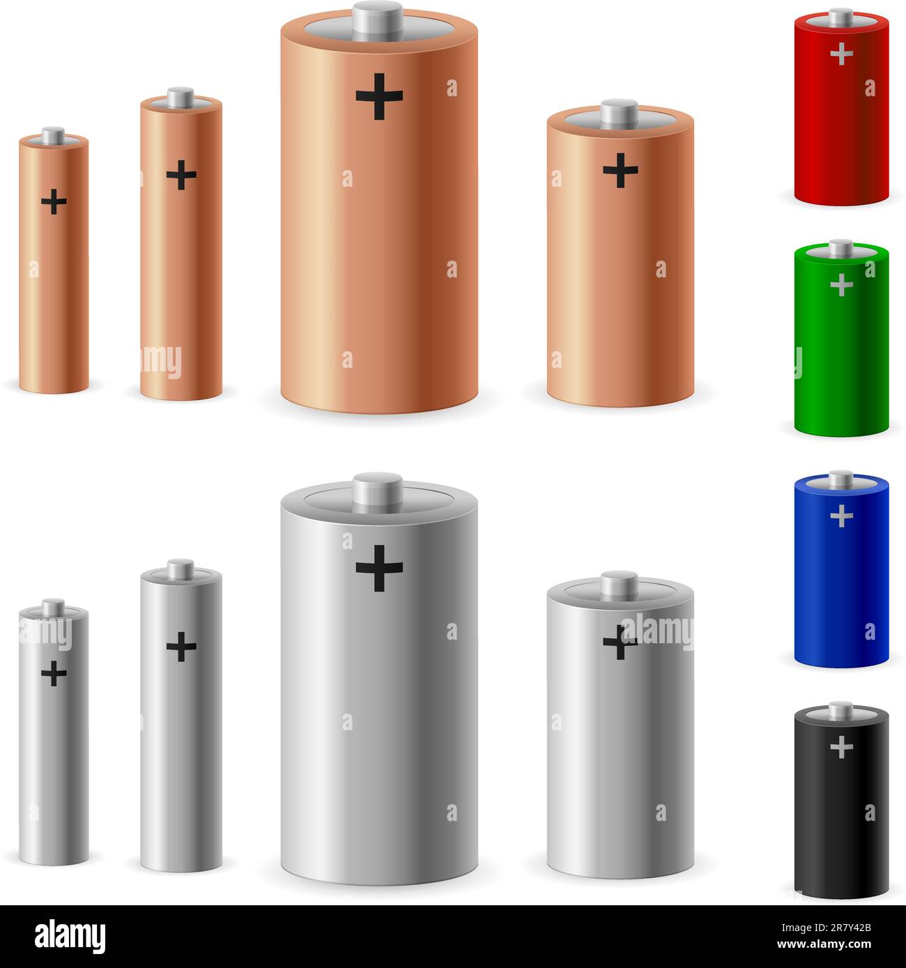 Set of battery on the white background for design Stock Vector Image ...