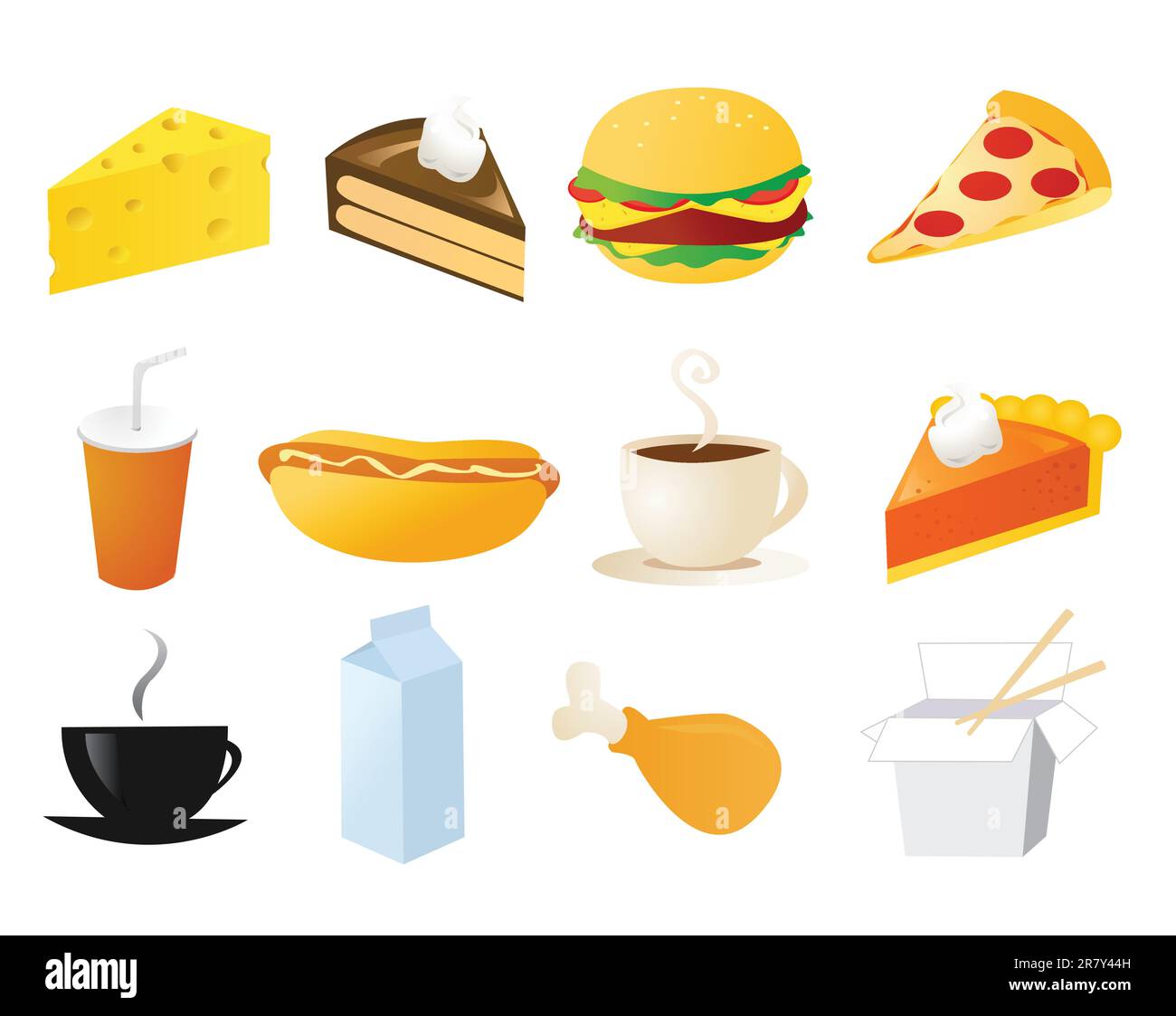 Junk food fat set Stock Vector Images - Alamy