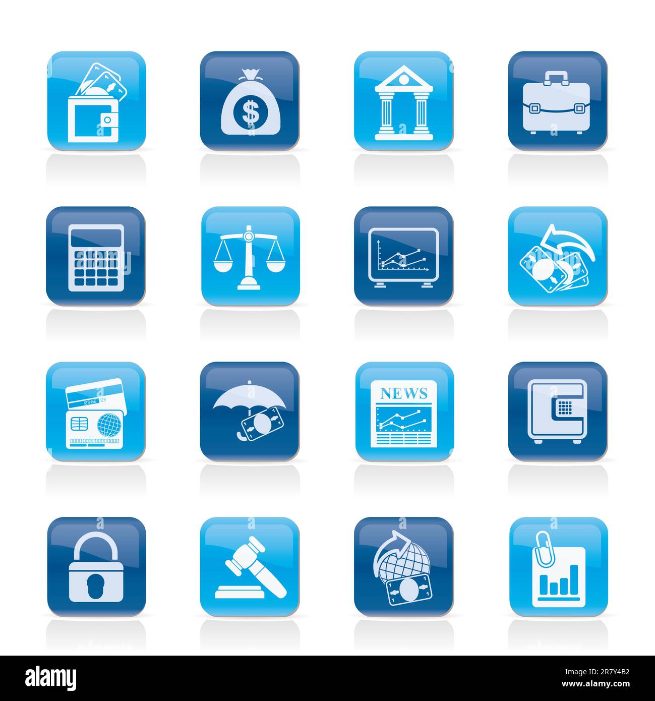 Business, finance and bank icons - vector icon set Stock Vector Image ...