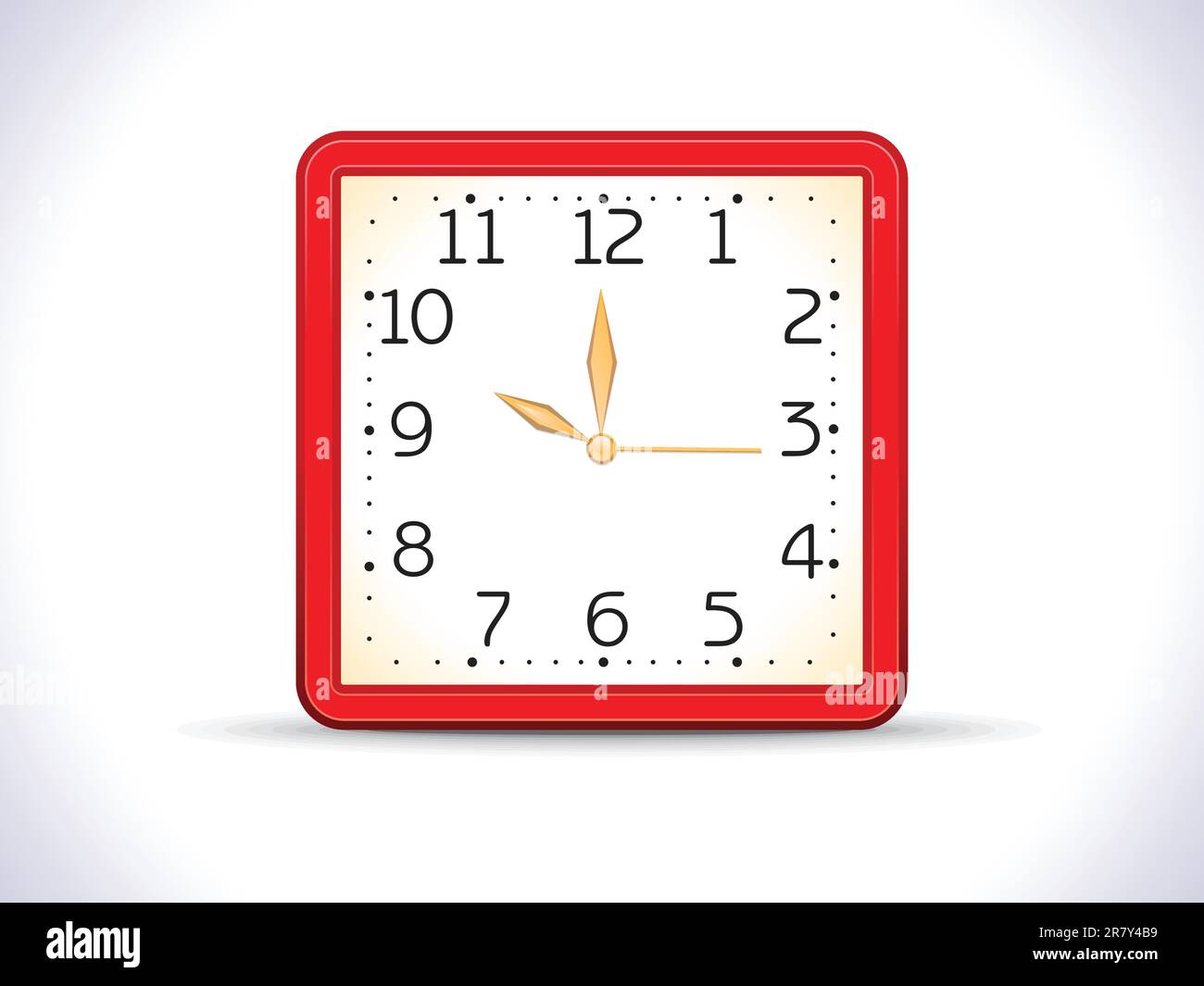 abstract red shiny squre clock vector illustration Stock Vector Image ...