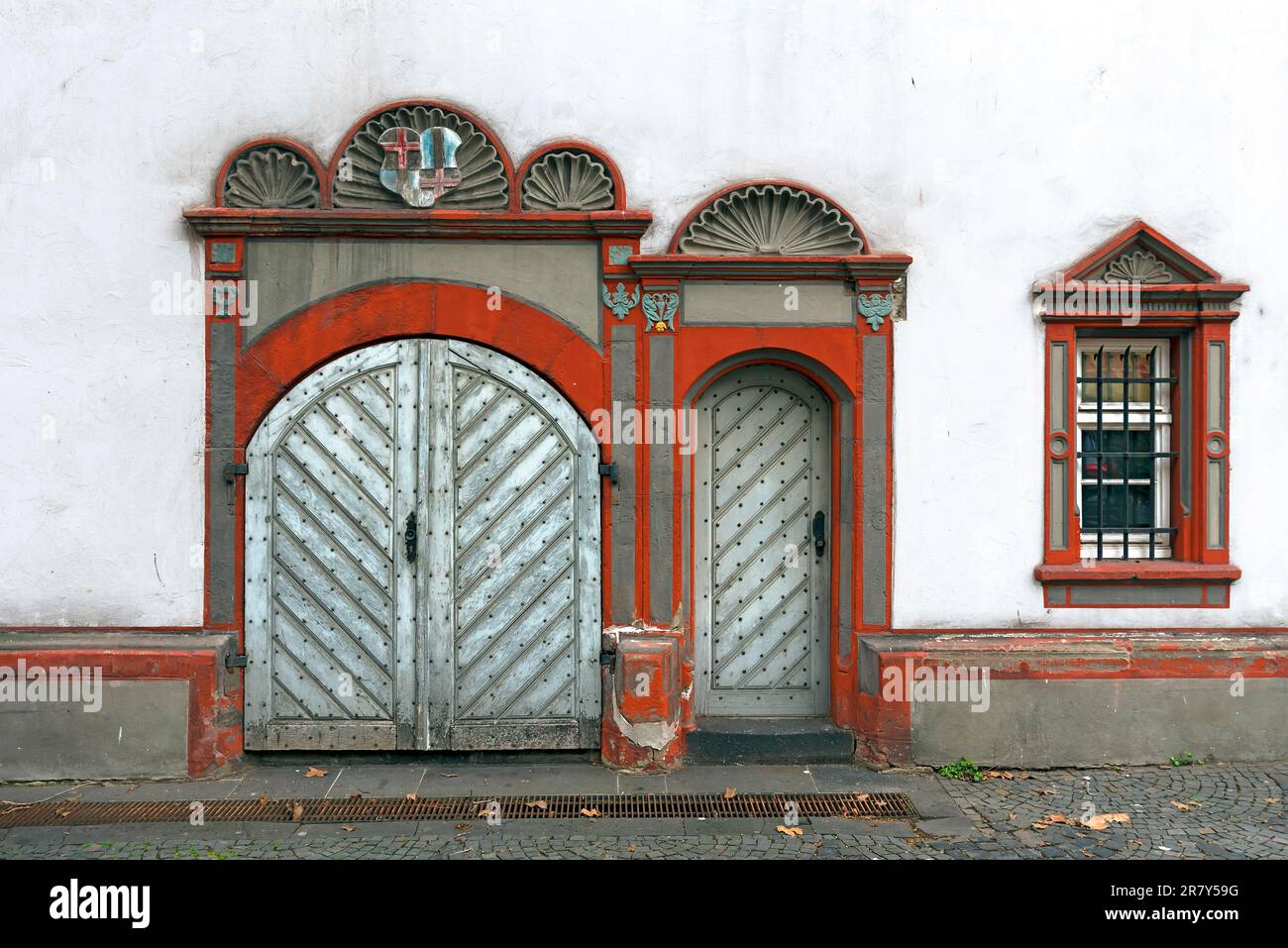 Entrance gates of the Old Castle, former electoral moated castle from ...