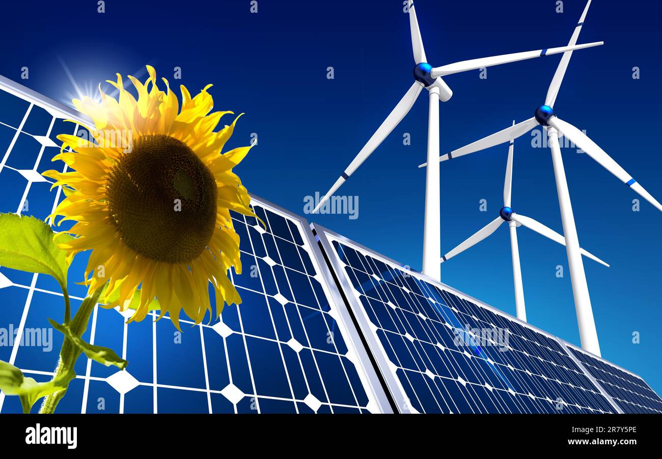 high resolution rendering of a green energy concept Stock Photo - Alamy