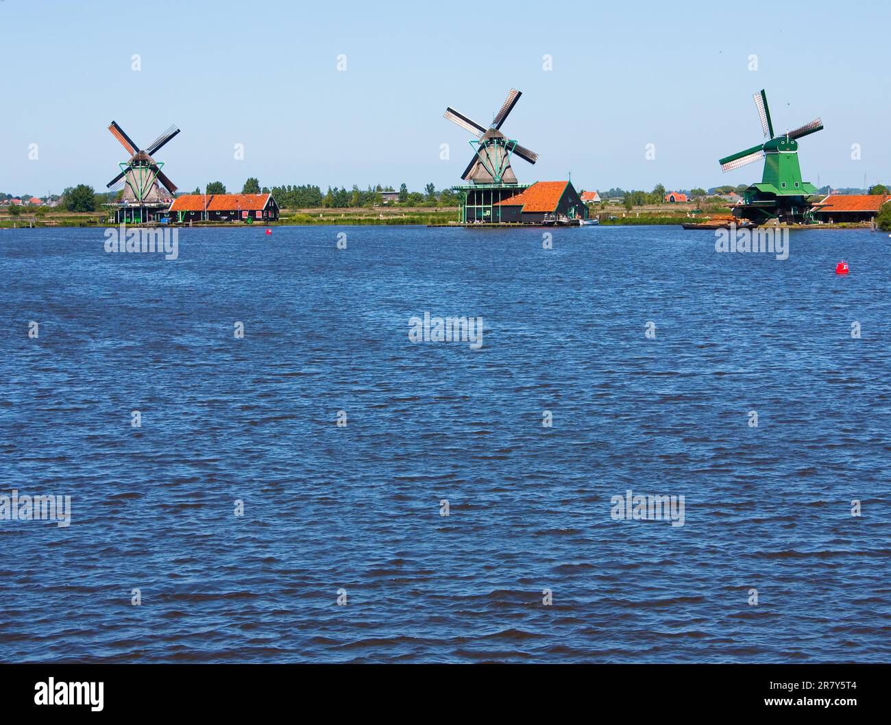 Mills in Holland, traditional and direct landmark of the country Stock ...