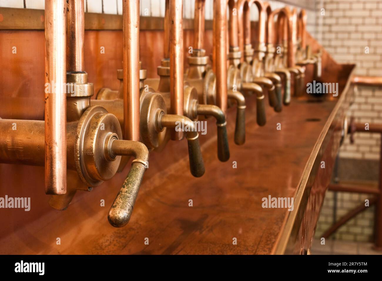 Interior of a traditional brewery in Amsterdam, Holland Stock Photo - Alamy
