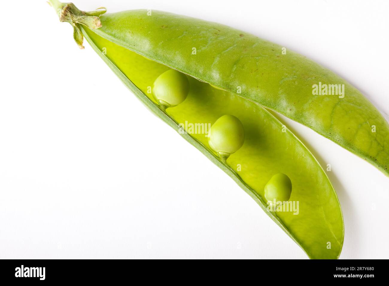 Fresh pea pods with a white background Stock Photo - Alamy