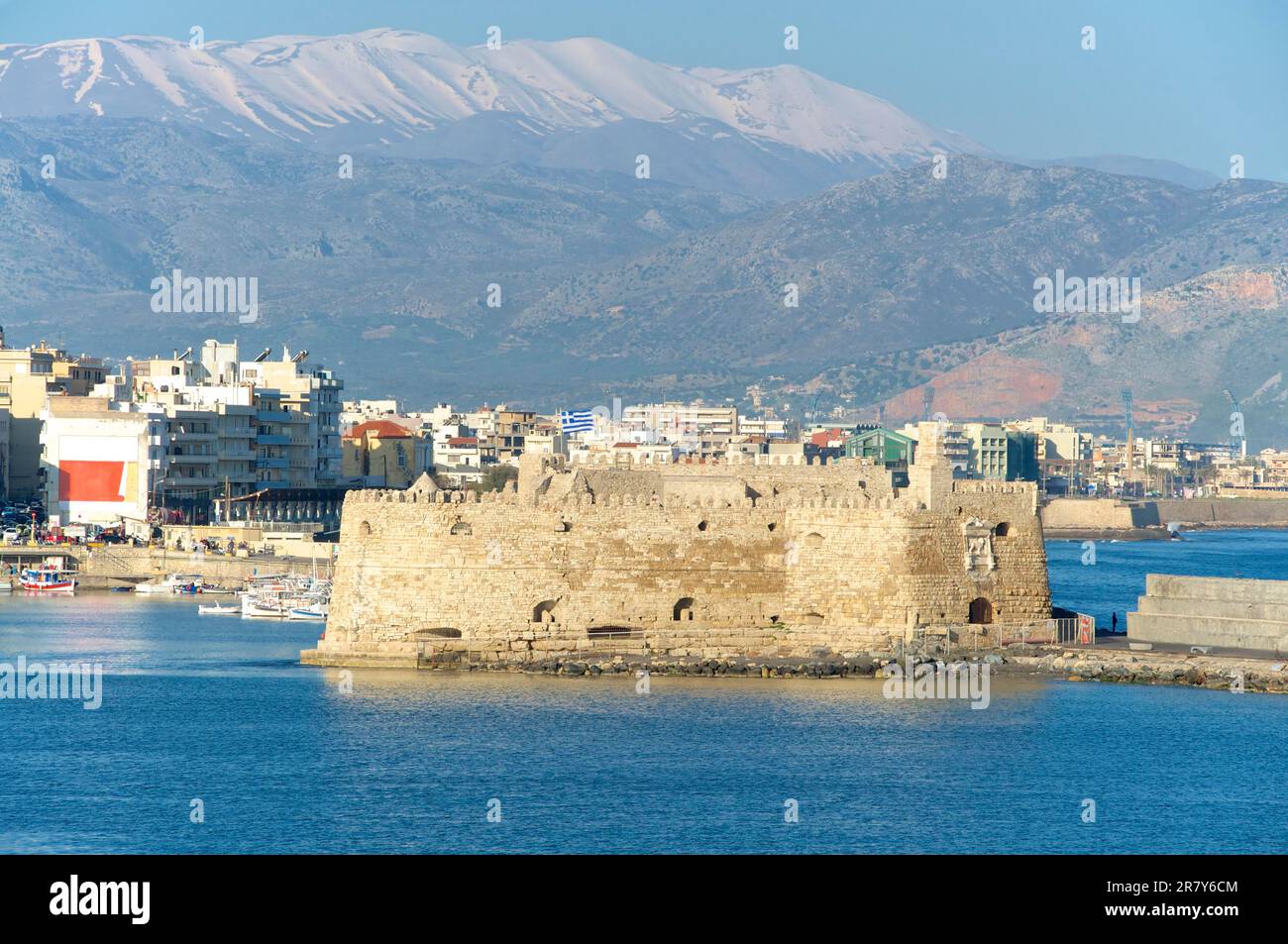 Venetian Fortress in the port entrance of Heraklion on Crete. The ...
