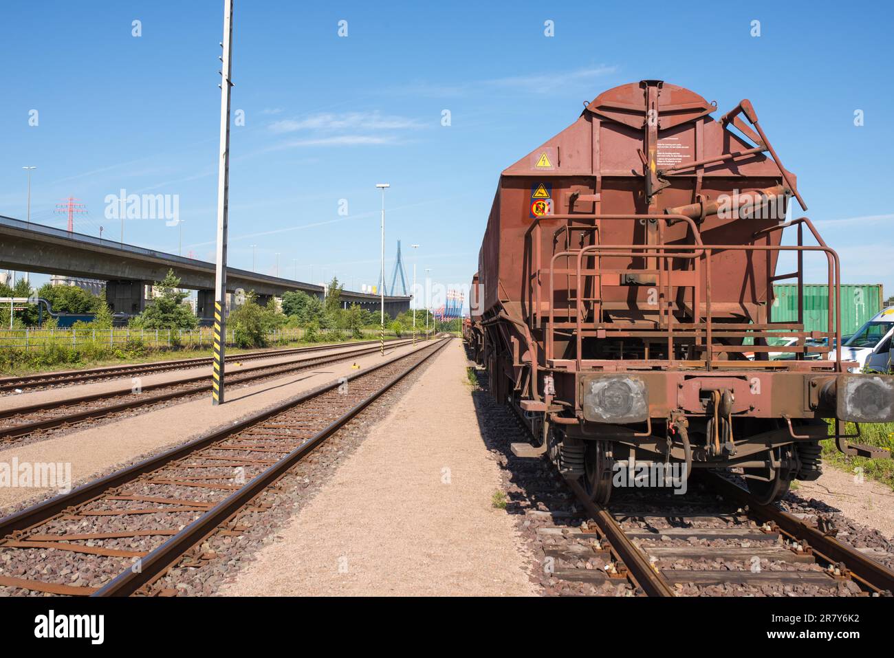 The harbor railway named Hamburger Hafenbahn disposes of a big railway ...