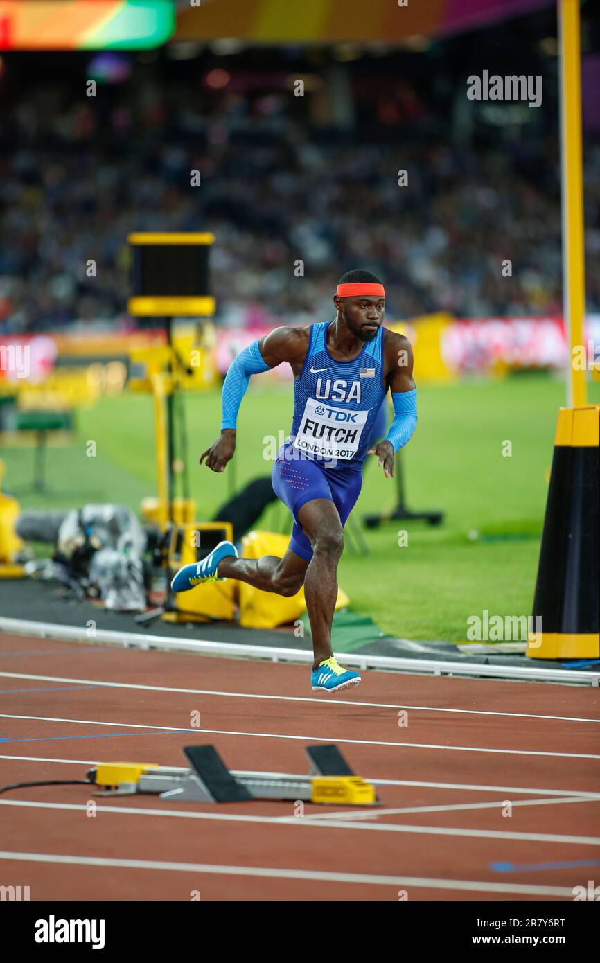 Eric Futch George participating in the 400 meters hurdles at the World ...