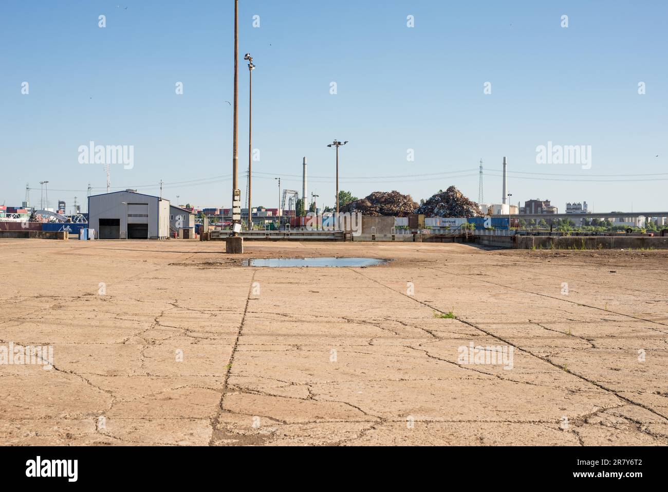 Free space in an abandoned Industrial area a former scrapyard, in the ...