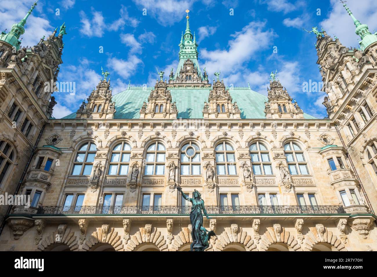 City Hall Hamburg is a neo-renaissance building from 1886, 1897, with ...