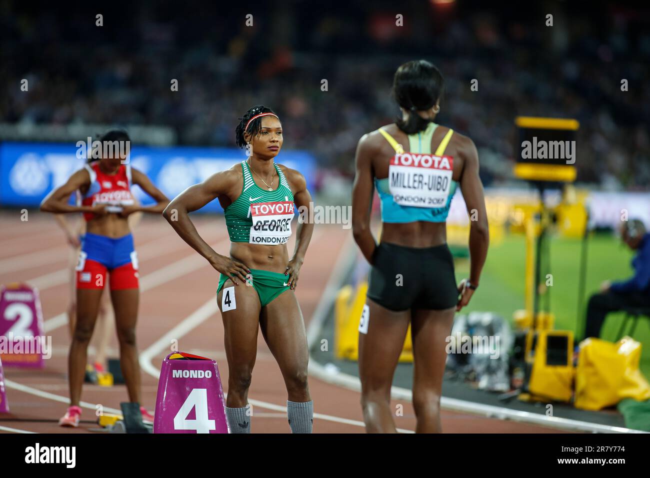 Patience Okon George participating in the 400 meters at the World ...