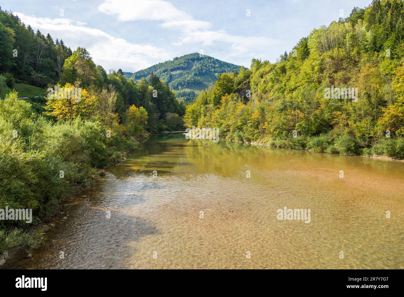 The Enns valley and the Enns river in Upper Austria. The national park ...