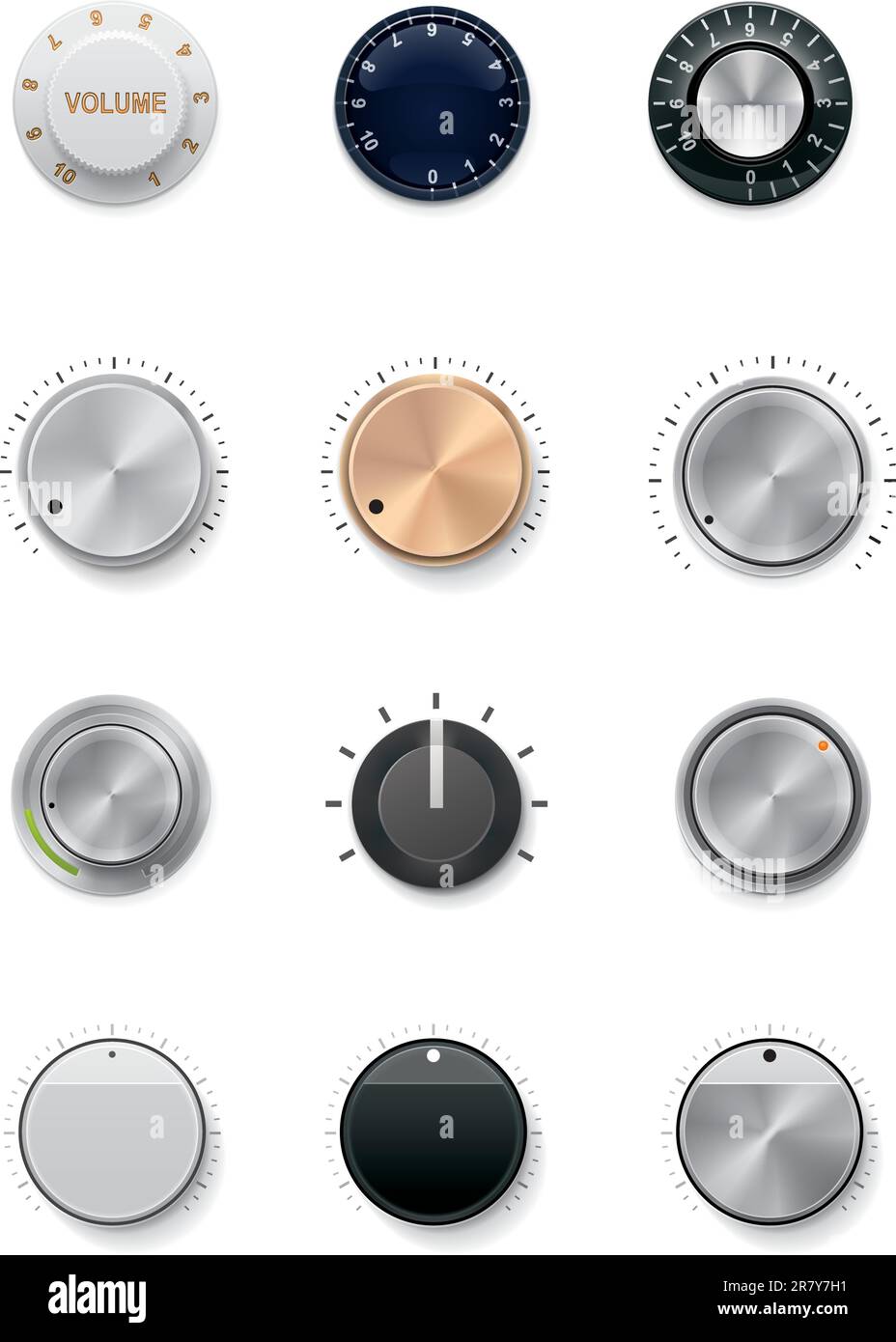 Set of the detailed control knobs in different colors Stock Vector Image & Art - Alamy