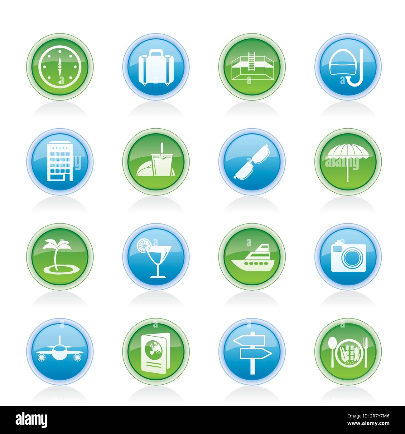 travel, trip and tourism icons - vector icon set Stock Vector Image ...
