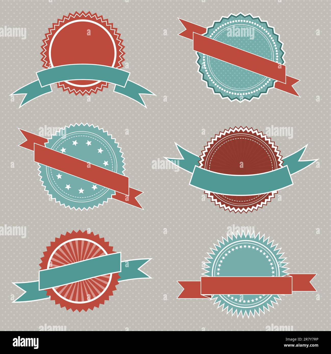 Collection of retro styled badges with ribbons Stock Vector Image & Art ...