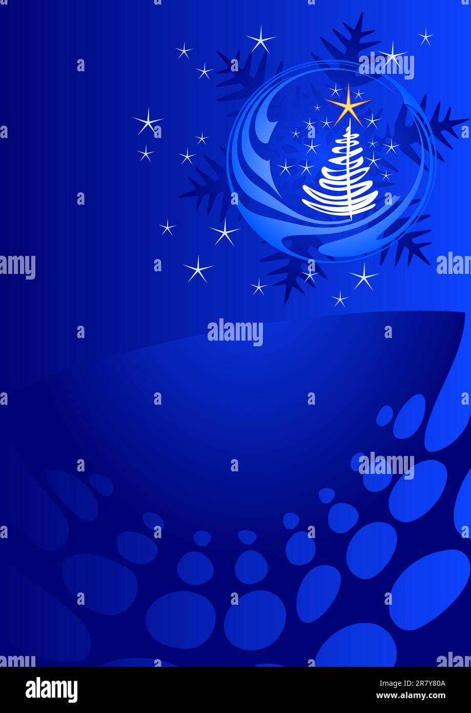 Christmas template, blue background with stars Stock Vector Image & Art ...