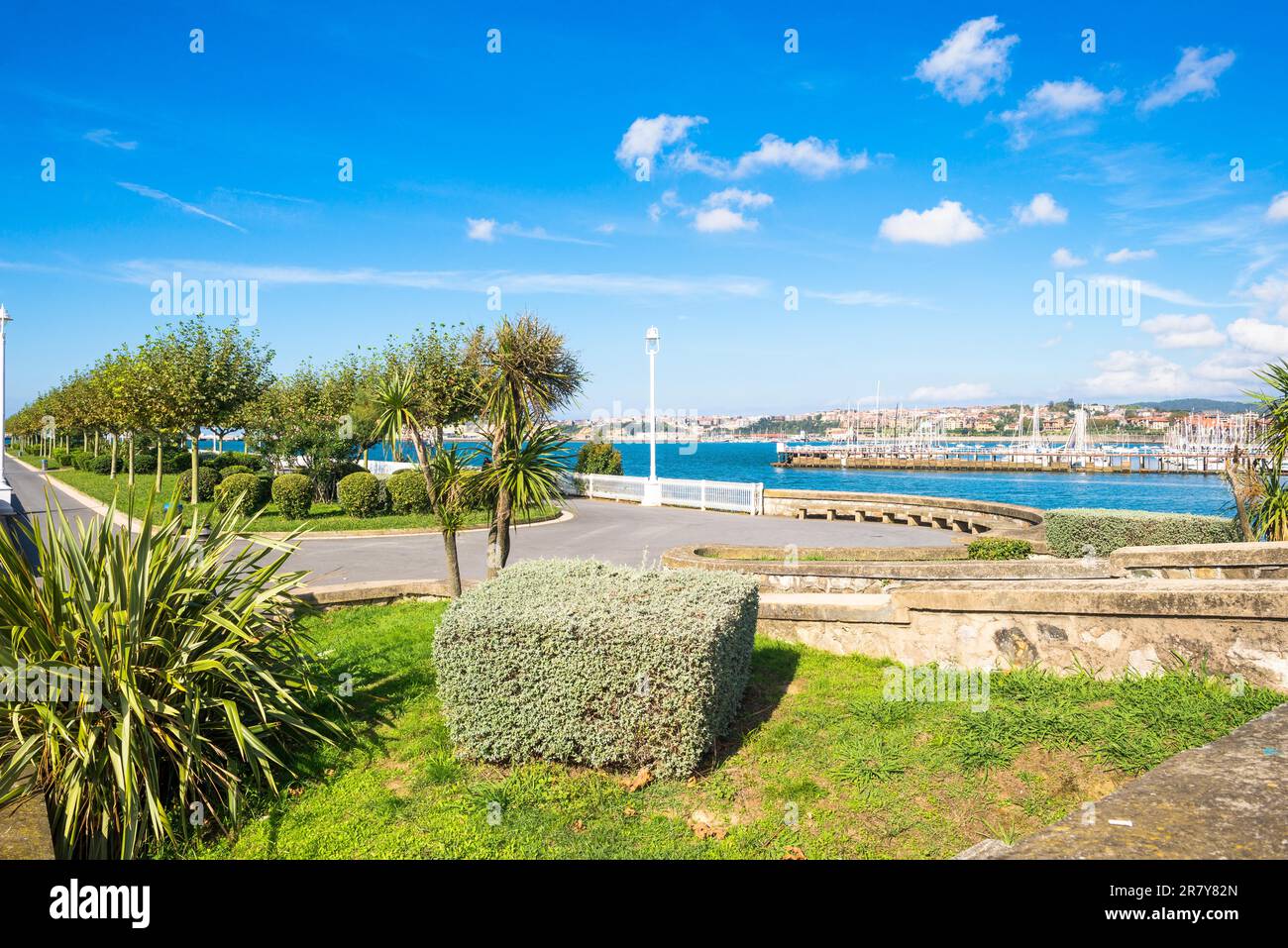 The Port of Bilbao. Public space, green area and embankment Park, in ...