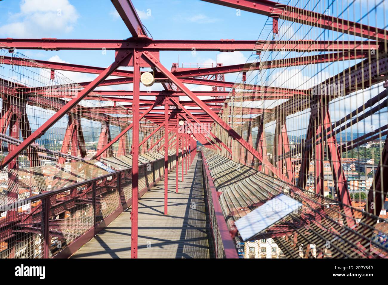 View along the gangway of the bridge. The Vizcaya Bridge, the worlds ... View along the gangway of the bridge. The Vizcaya Bridge, the worlds ...