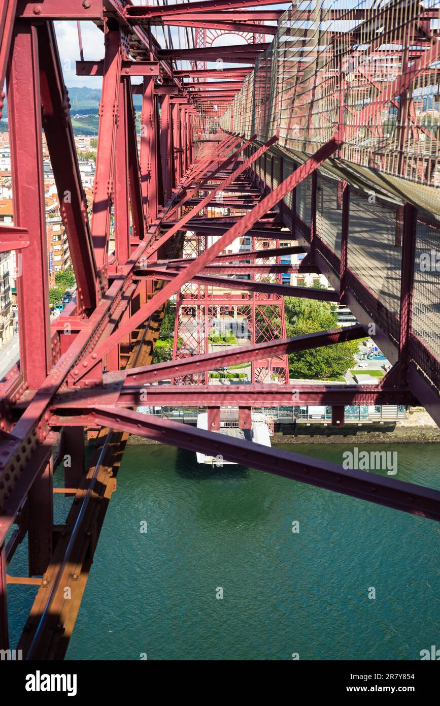View along the gangway of the bridge. The Vizcaya Bridge, the worlds ... View along the gangway of the bridge. The Vizcaya Bridge, the worlds ...