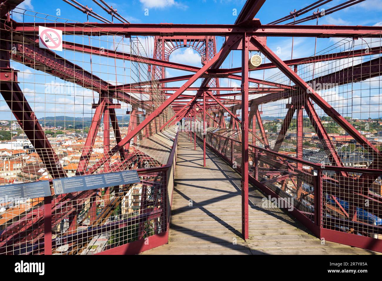 View along the gangway of the bridge. The Vizcaya Bridge, the worlds ... View along the gangway of the bridge. The Vizcaya Bridge, the worlds ...