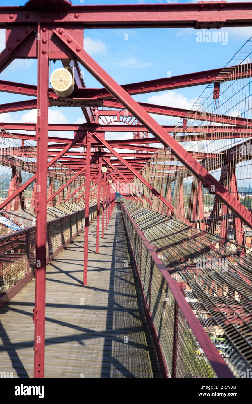 View along the gangway of the bridge. The Vizcaya Bridge, the worlds ... View along the gangway of the bridge. The Vizcaya Bridge, the worlds ...