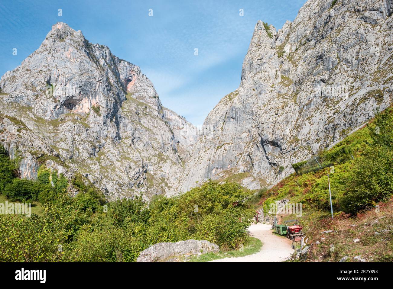Hiking trail to the village Bulnes. the village is one of the remotest ...