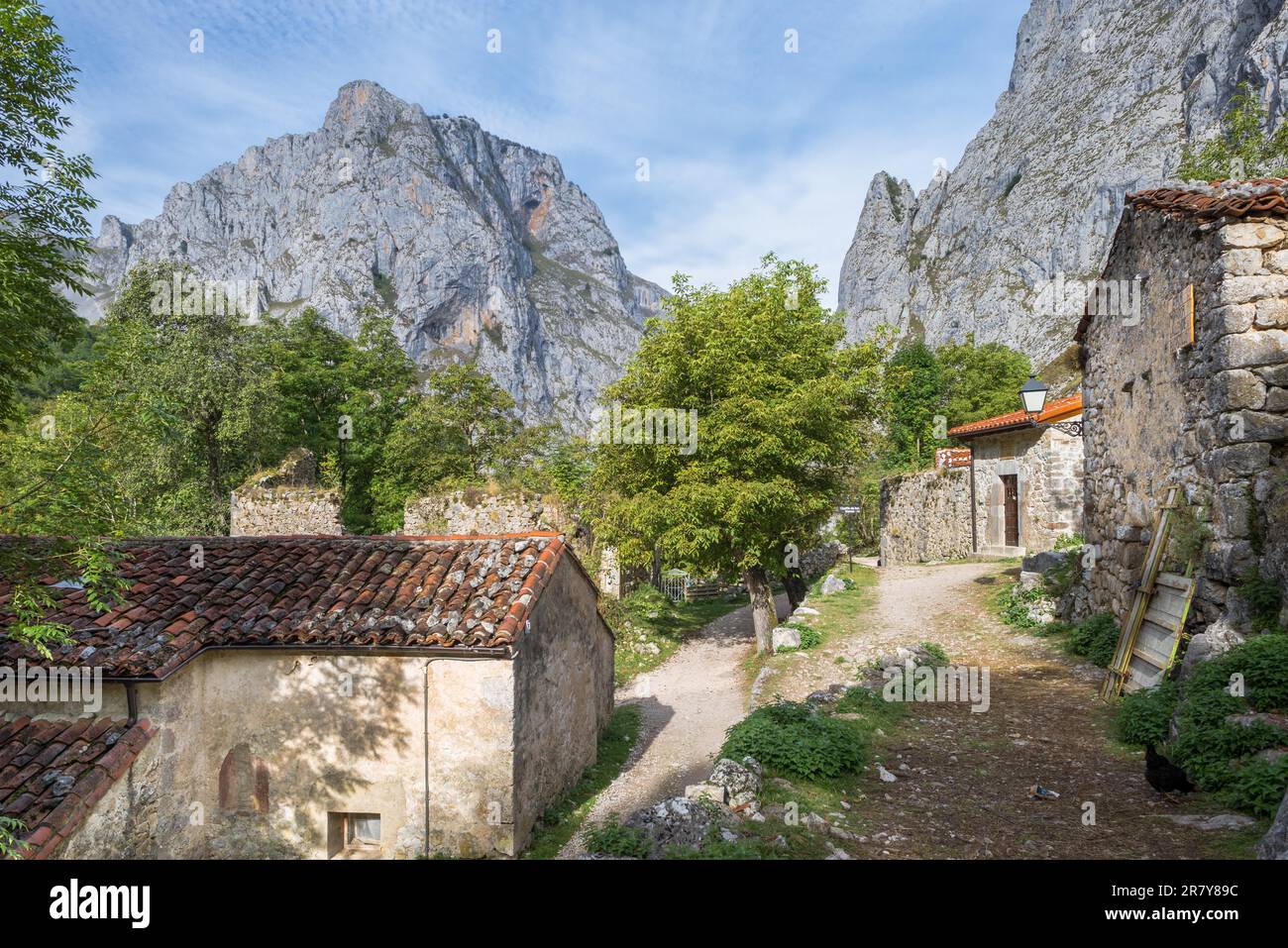 The village Bulnes in the Picos de Europa, is one of the remotest ...