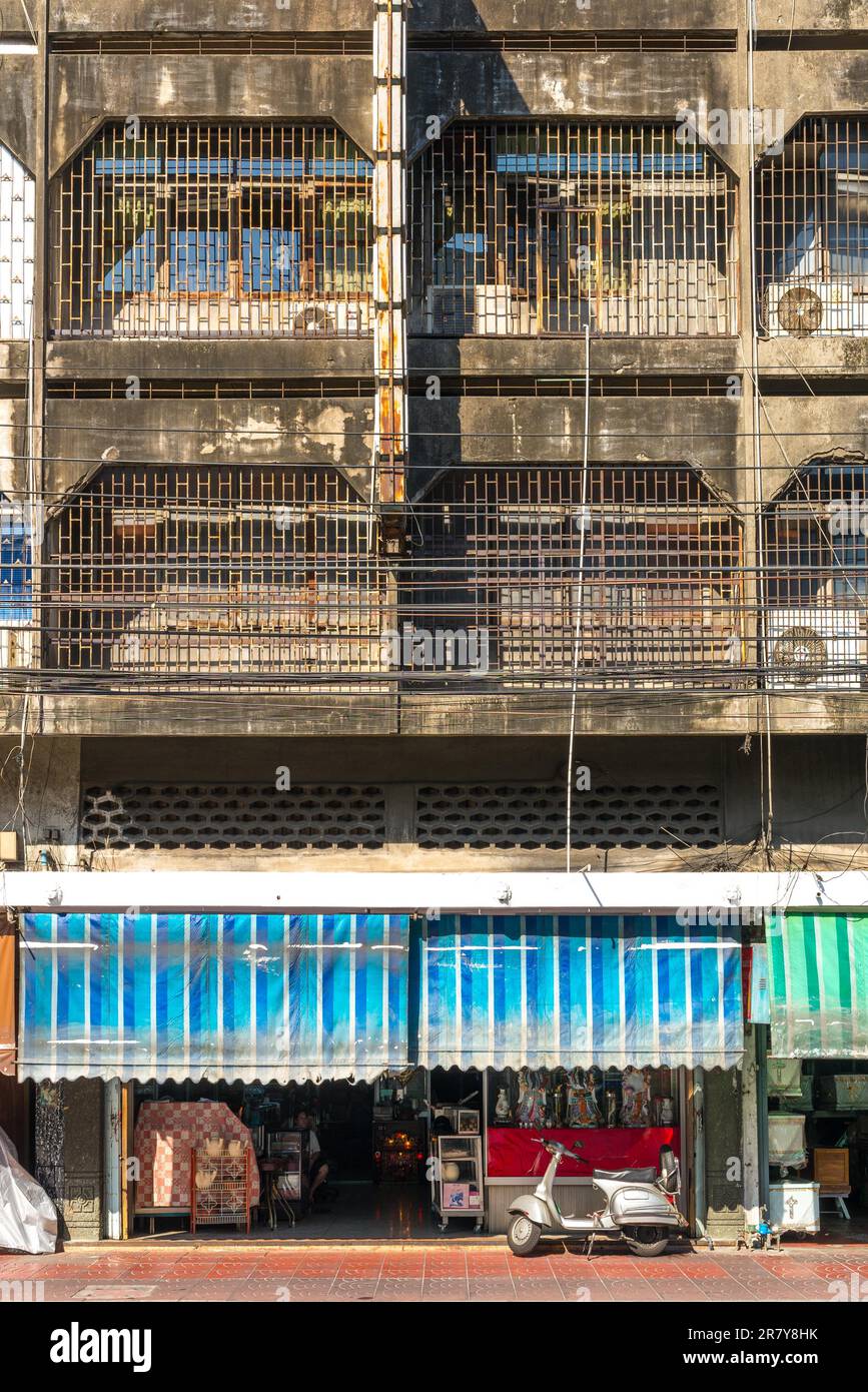 Apartment building in the Chinatown of Bangkok, one of the largest in ...