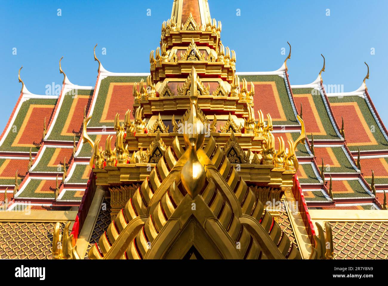 Bangkok, Thailand. Multiple roof tiers are important element of the ...