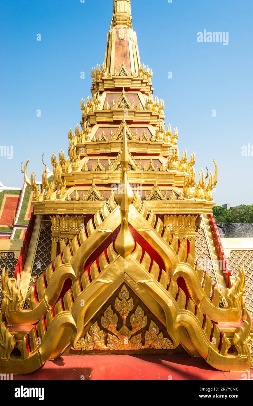 Golden spire on the Loha Prasa building, situated in the central ...