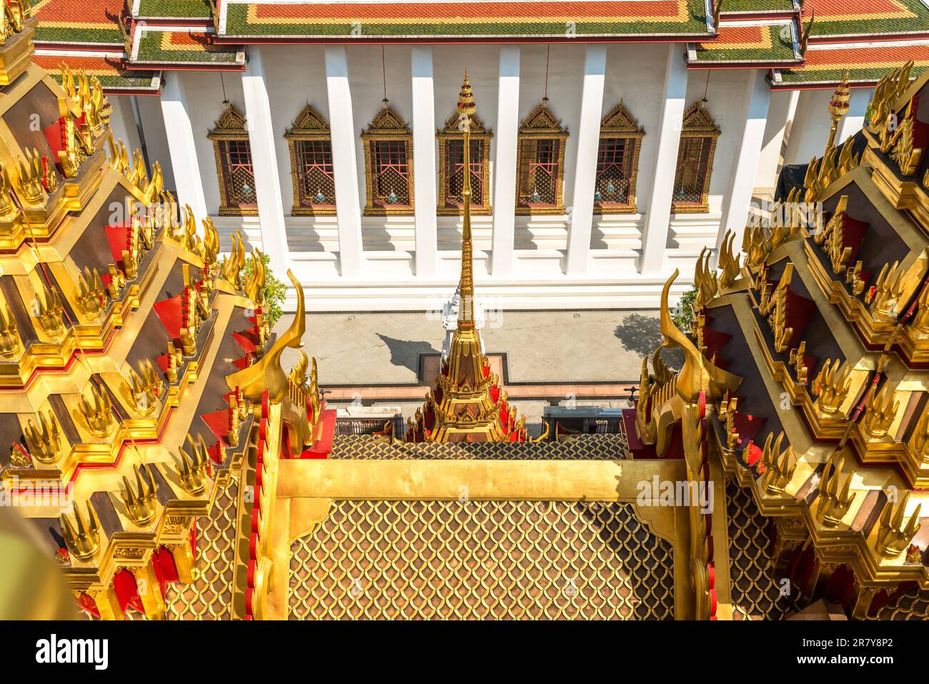 The holiest building, the Ubosot, the ordination hall in the Buddhist ...