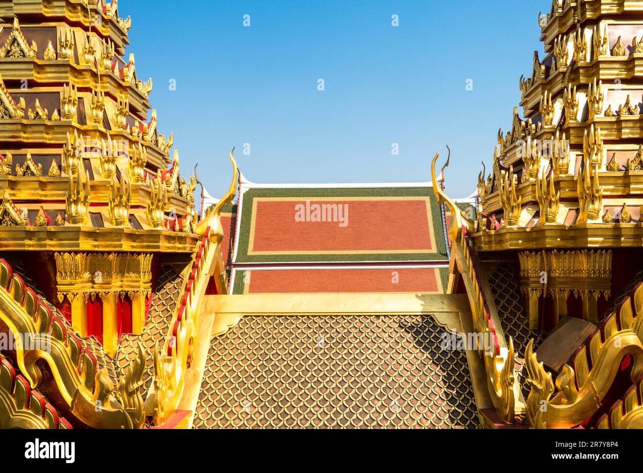 Bangkok, Thailand. Multiple roof tiers are important element of the ...