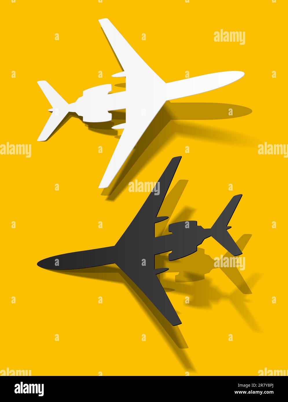 airplane sticker, realistic design elements Stock Vector Image & Art ...