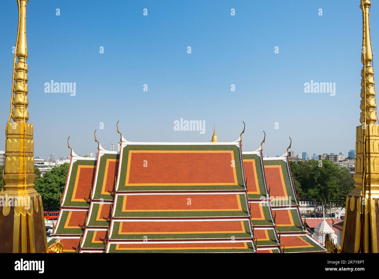 Bangkok, Thailand. Multiple roof tiers are important element of the ...