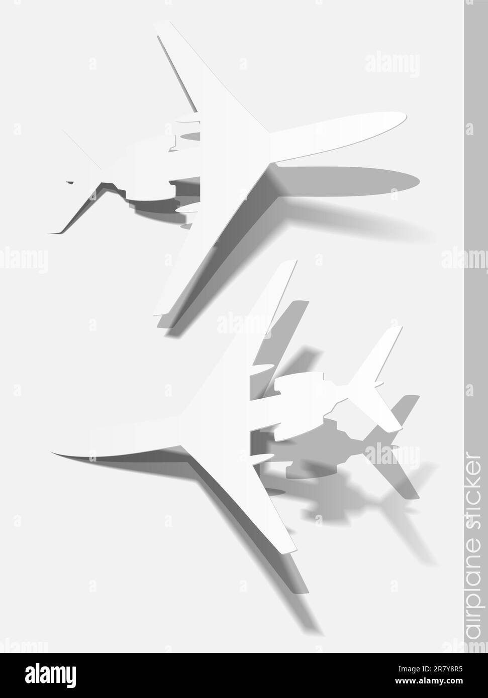 airplane sticker, realistic design elements Stock Vector Image & Art ...