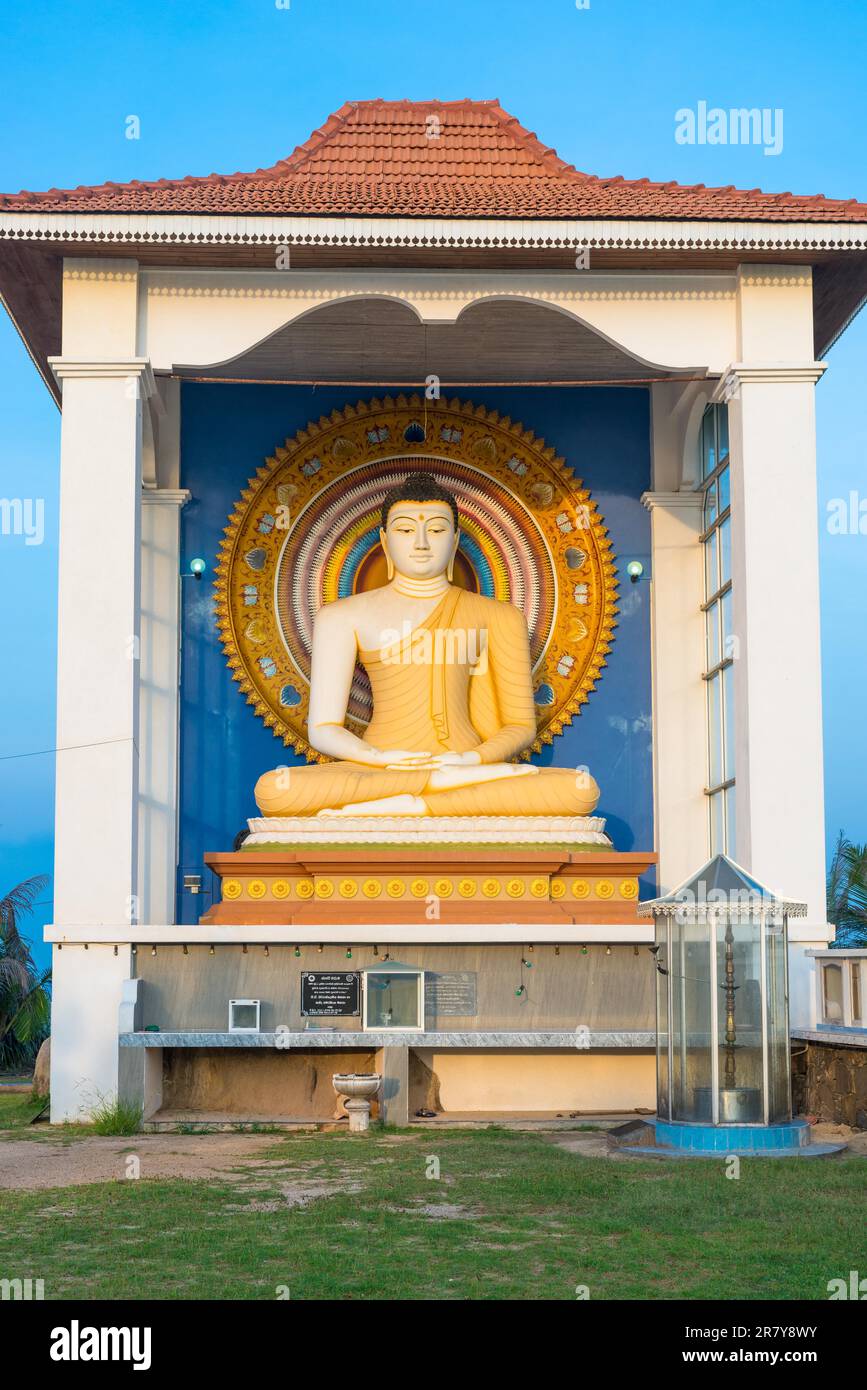The Buddhist monastery and temple Wella Devalaya in Unawatuna. On the ...