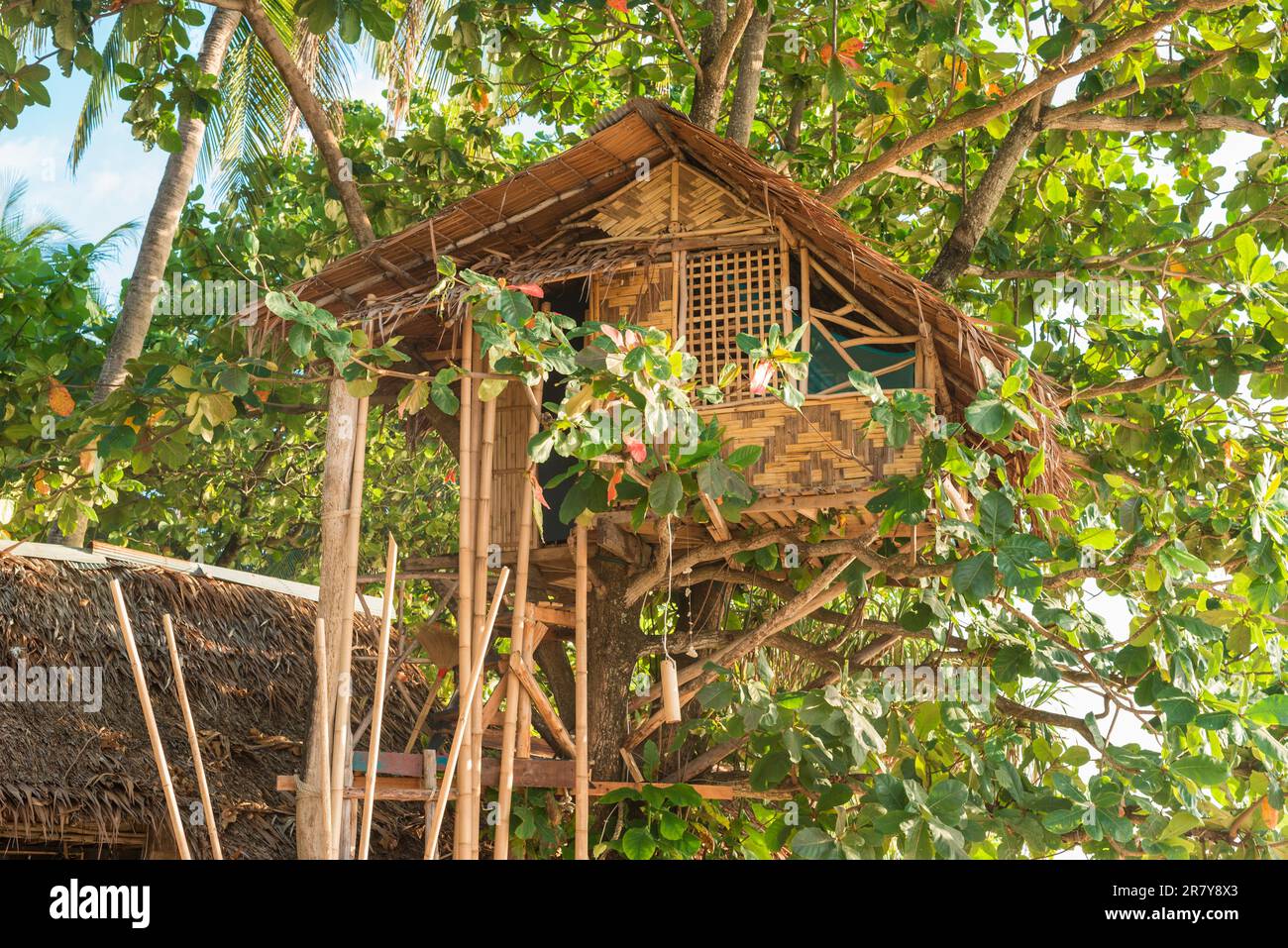 Tree house at the beachside of Klong Khong beach on the island Ko Lanta ...