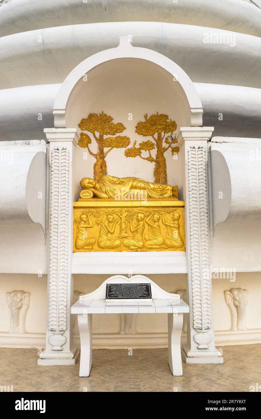 Buddha sculpture. The Parinirvana. Plastic art at the Stupa of the ...