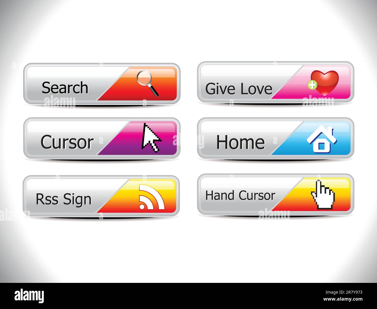 abstract glossy button set vector illustration Stock Vector Image & Art - Alamy