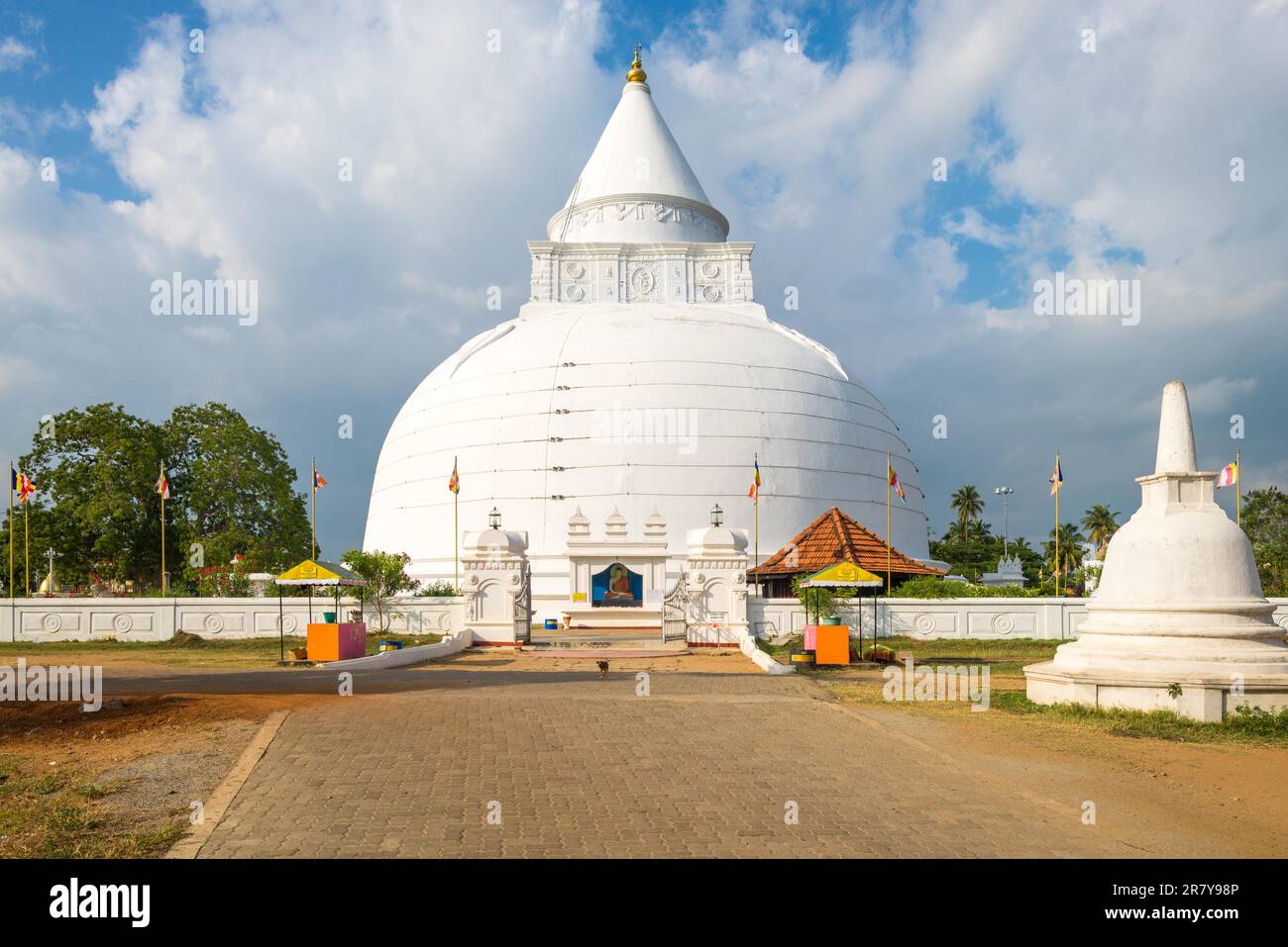 The very old Buddhist monastery and hemispherical dome, the Stupa from ...
