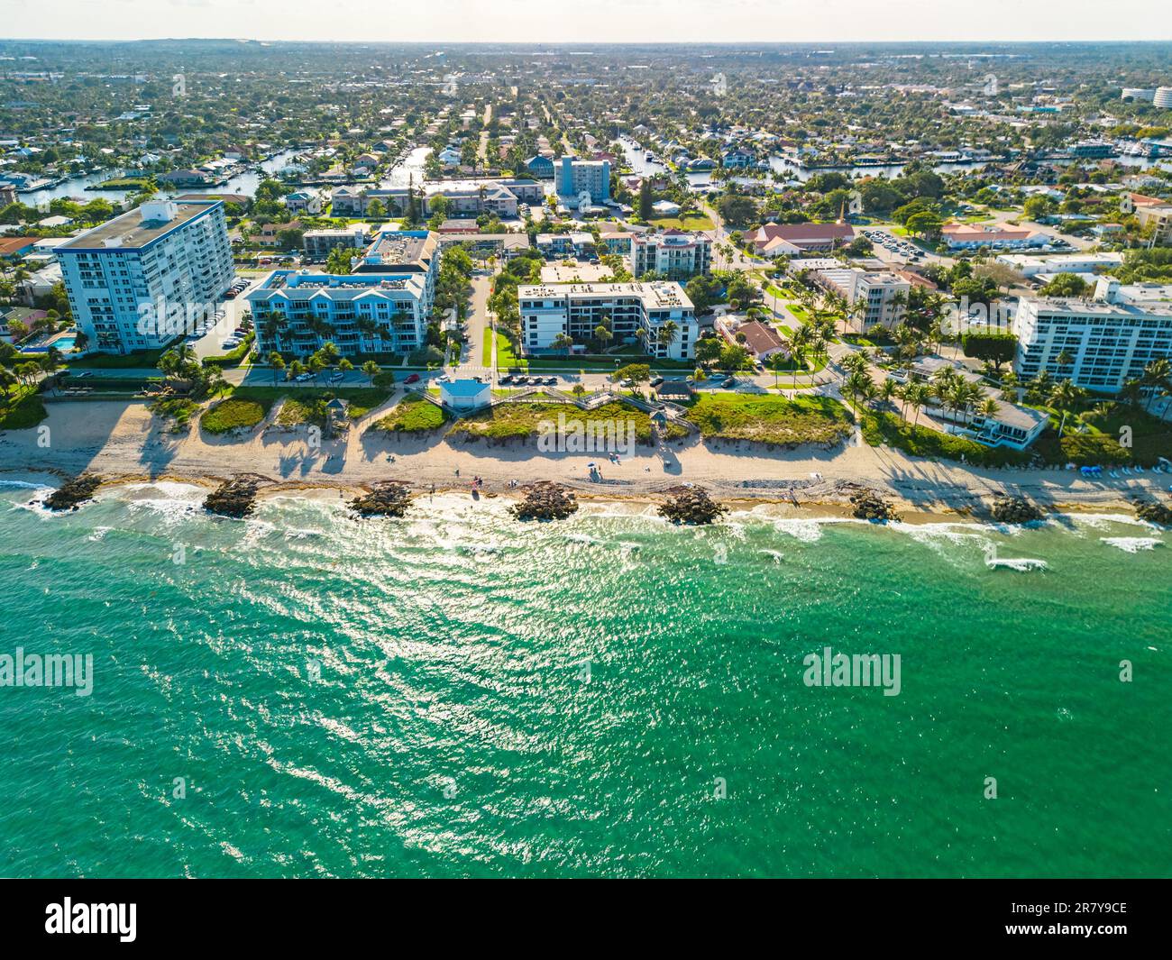 Aerial photo Deerfield Beach Florida coastline, USA Stock Photo - Alamy