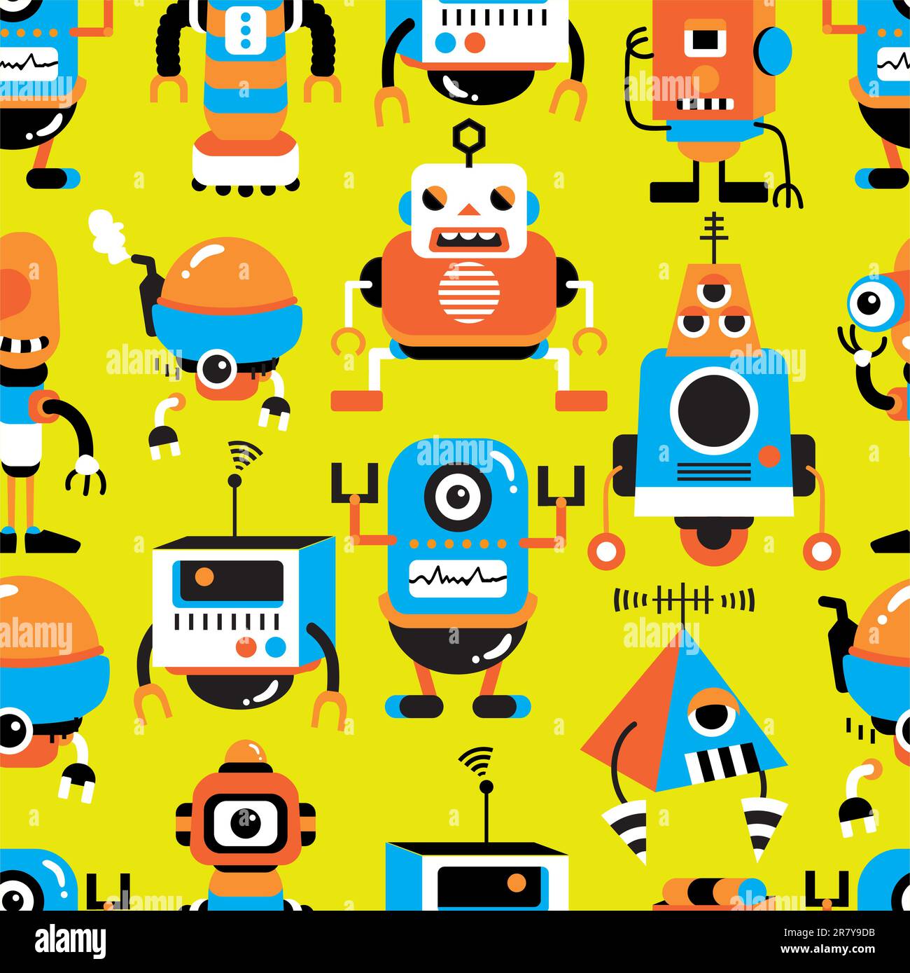 seamless robot pattern Stock Vector Image & Art - Alamy