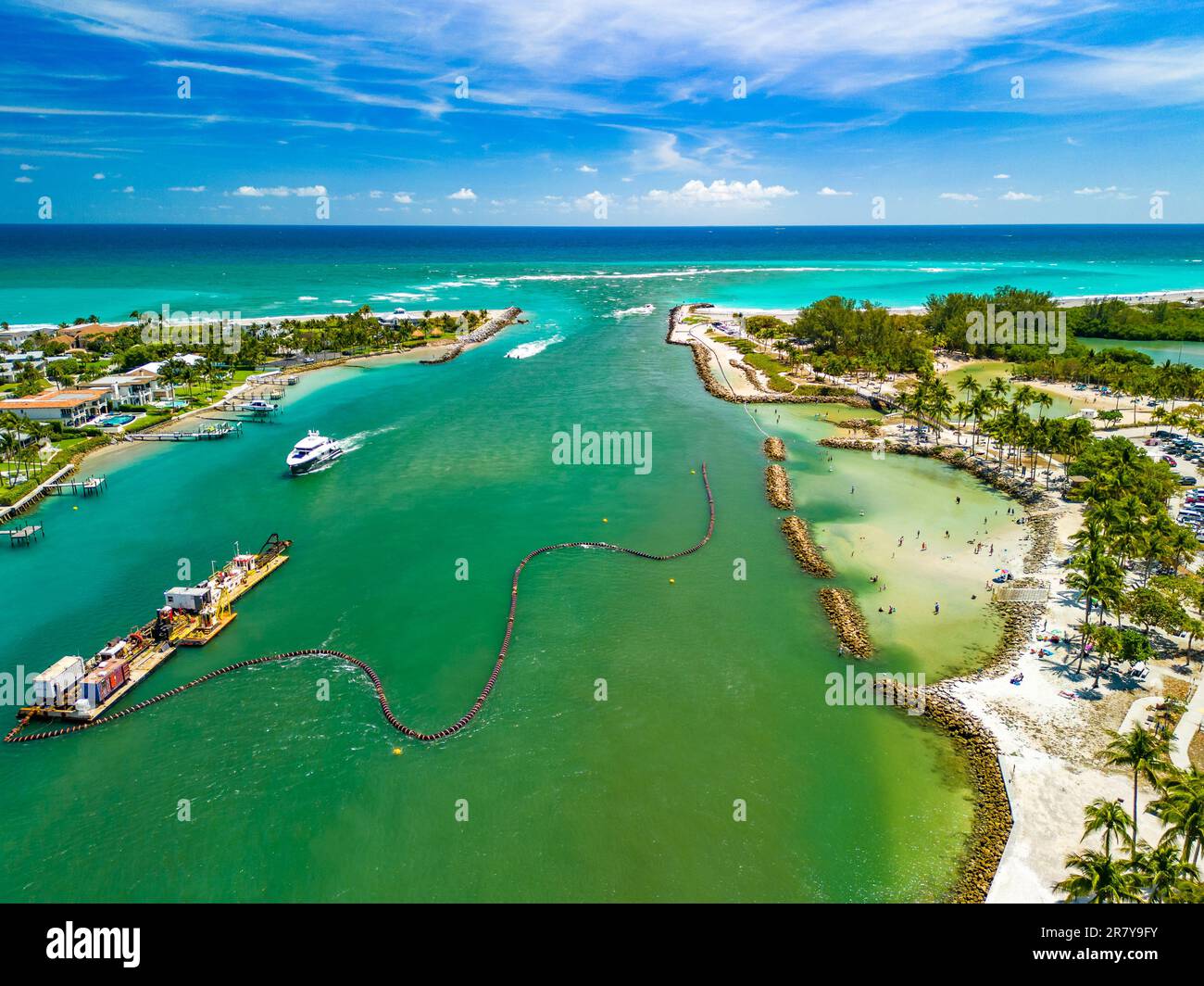 DuBois Park, Jupiter Beach and inlet, areal views, Florida, USA Stock ...