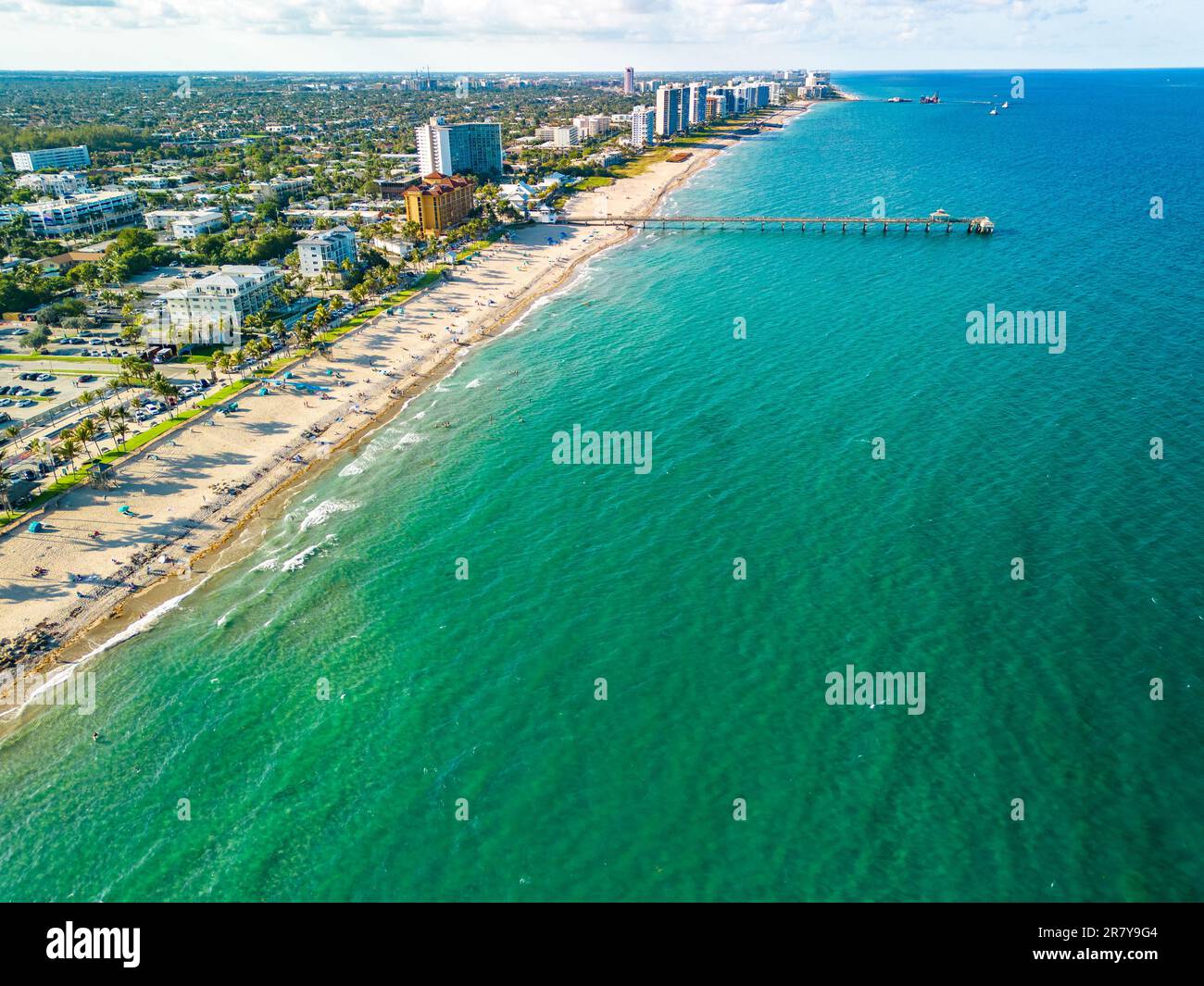 Aerial photo Deerfield Beach Florida coastline, USA Stock Photo - Alamy
