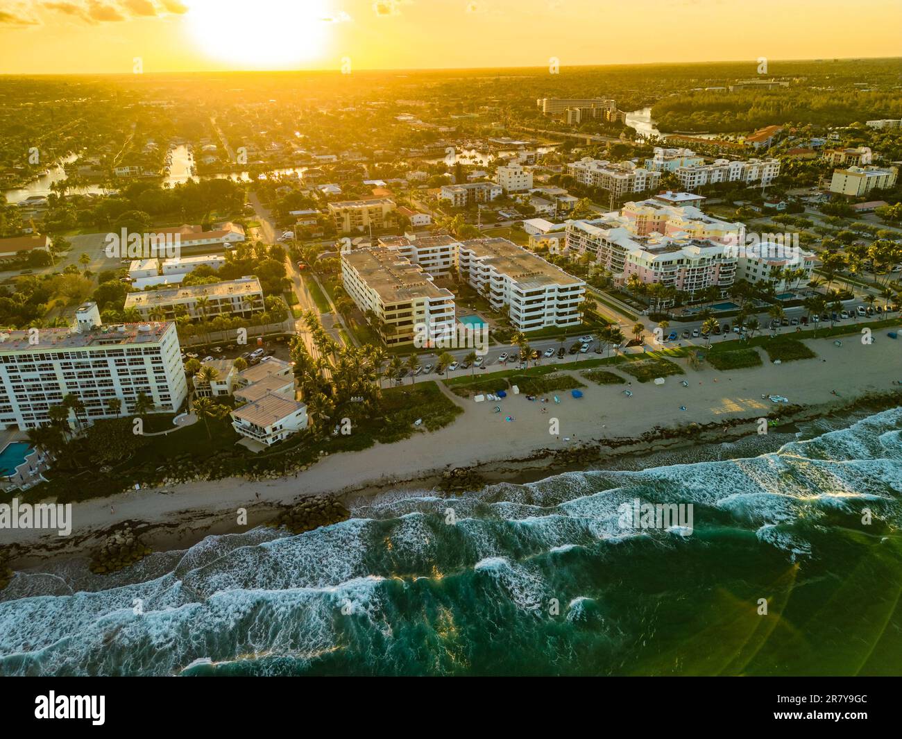 Aerial photo Deerfield Beach Florida coastline, USA Stock Photo - Alamy