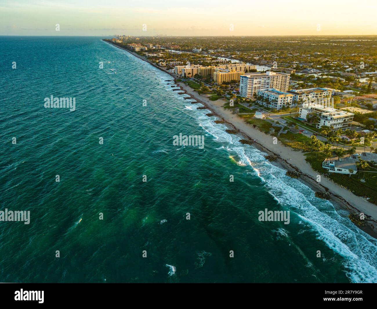Aerial photo Deerfield Beach Florida coastline, USA Stock Photo - Alamy